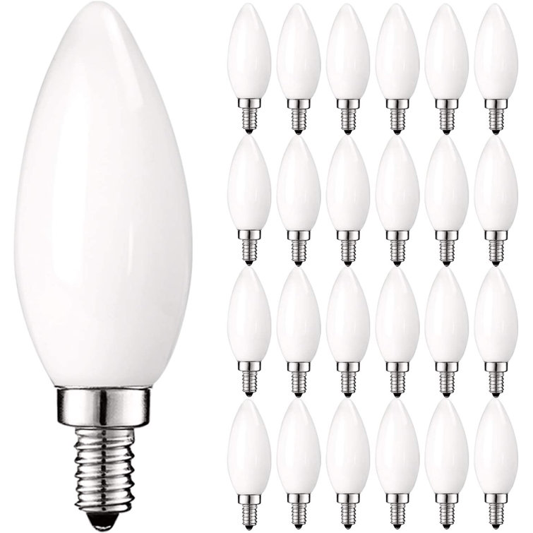 Luxrite 4 Watt (40 Watt Equivalent), B11 LED, Dimmable Light Bulb, Warm White (2700K) E12 ...